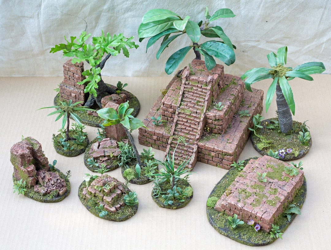 Jungle Ruins Gaming Terrain Set, Miniature Wargaming Scenery - Etsy