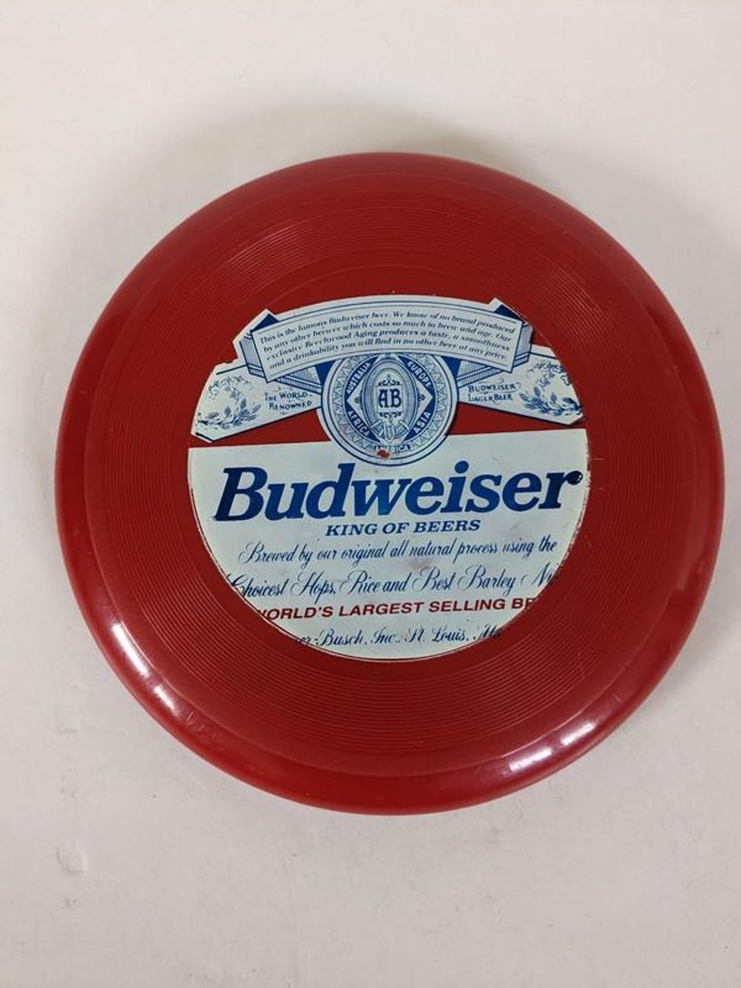 Vintage Budweiser King of Beers Red Frisbee - Etsy