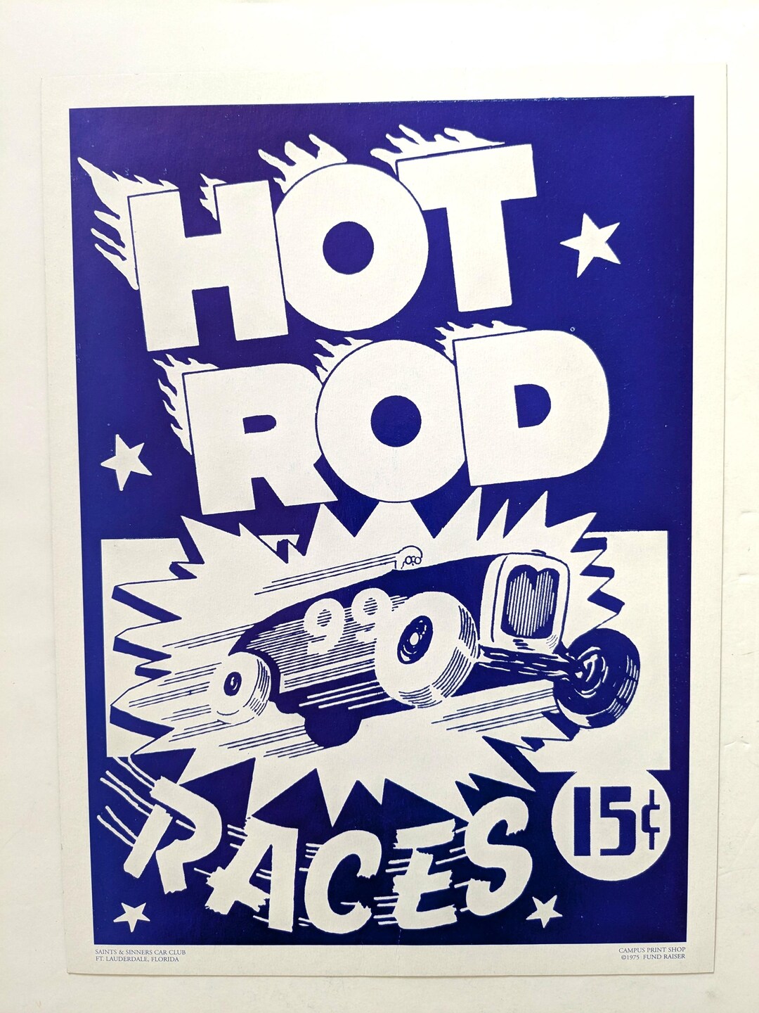Vintage Hot Rod Races Saints & Sinners Car Club Florida Cardboard ...