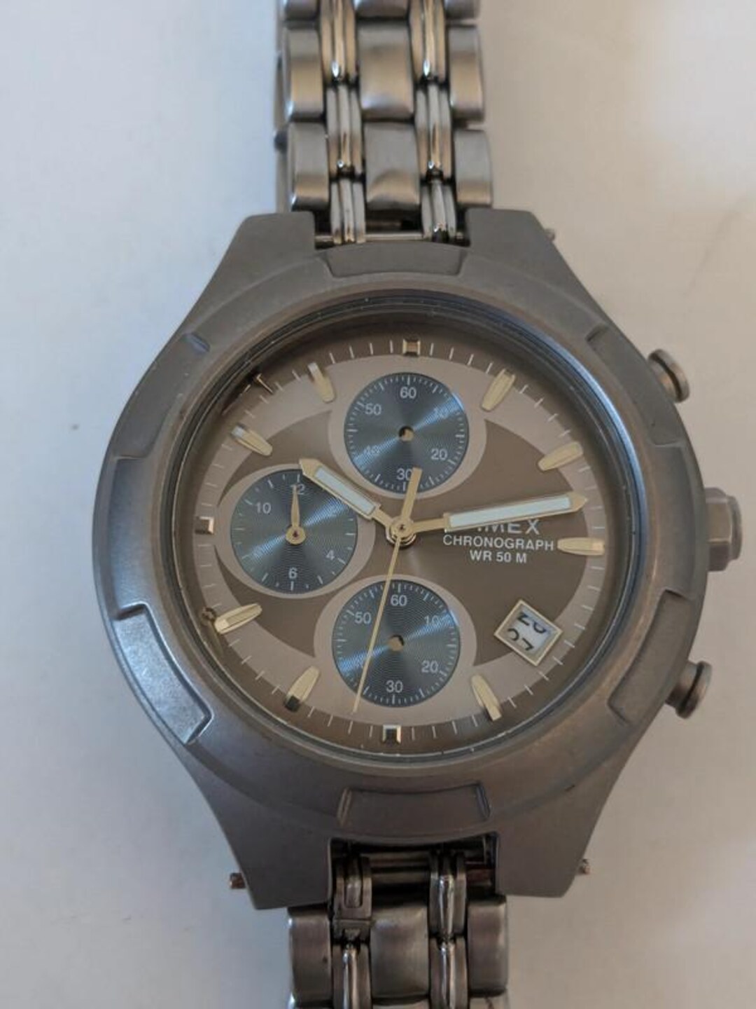 Vintage Timex Titanium Chronograph Date WR 50M SR927 W Cell - Etsy