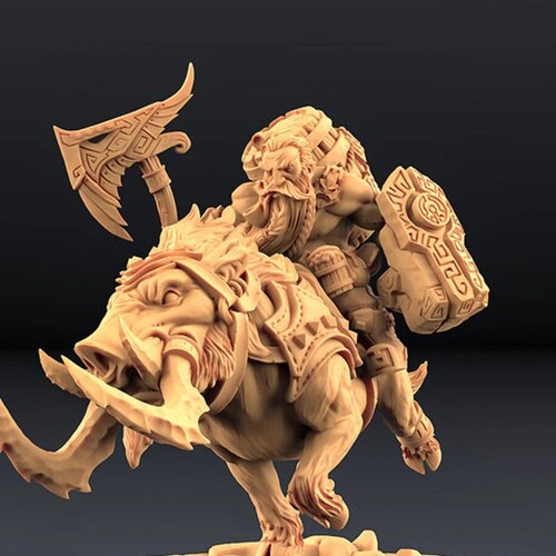 Mounted Dwarf Wolf Hog Premium 3D Printed Fantasy Tabletop - Etsy