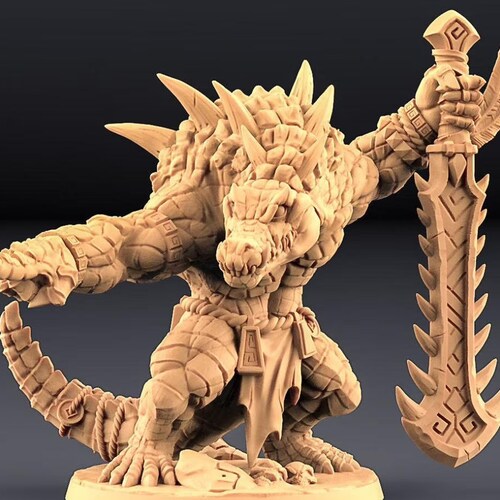 Lizard Champion Premium 3D Printed Fantasy Tabletop - Etsy