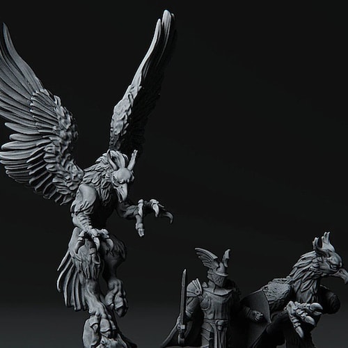 Landed Griffin Griffon Gryphon Premium 3D Printed Miniatures - Etsy