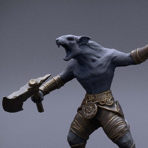 Ratfolk Paladin V6 Premium Dnd Miniature Mini Rat Folk Mousefolk Mouse ...