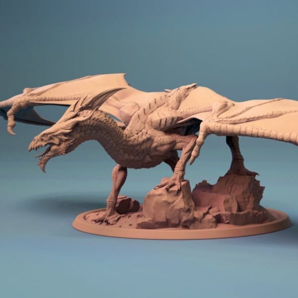 Dnd Gray Dragon Mini - Etsy