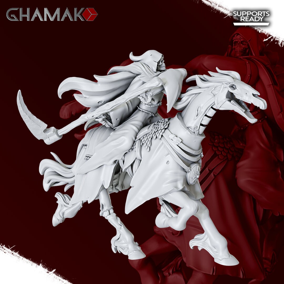 Undead Skeleton Necromancer Rider V4 Premium Dnd Miniature Mini ...