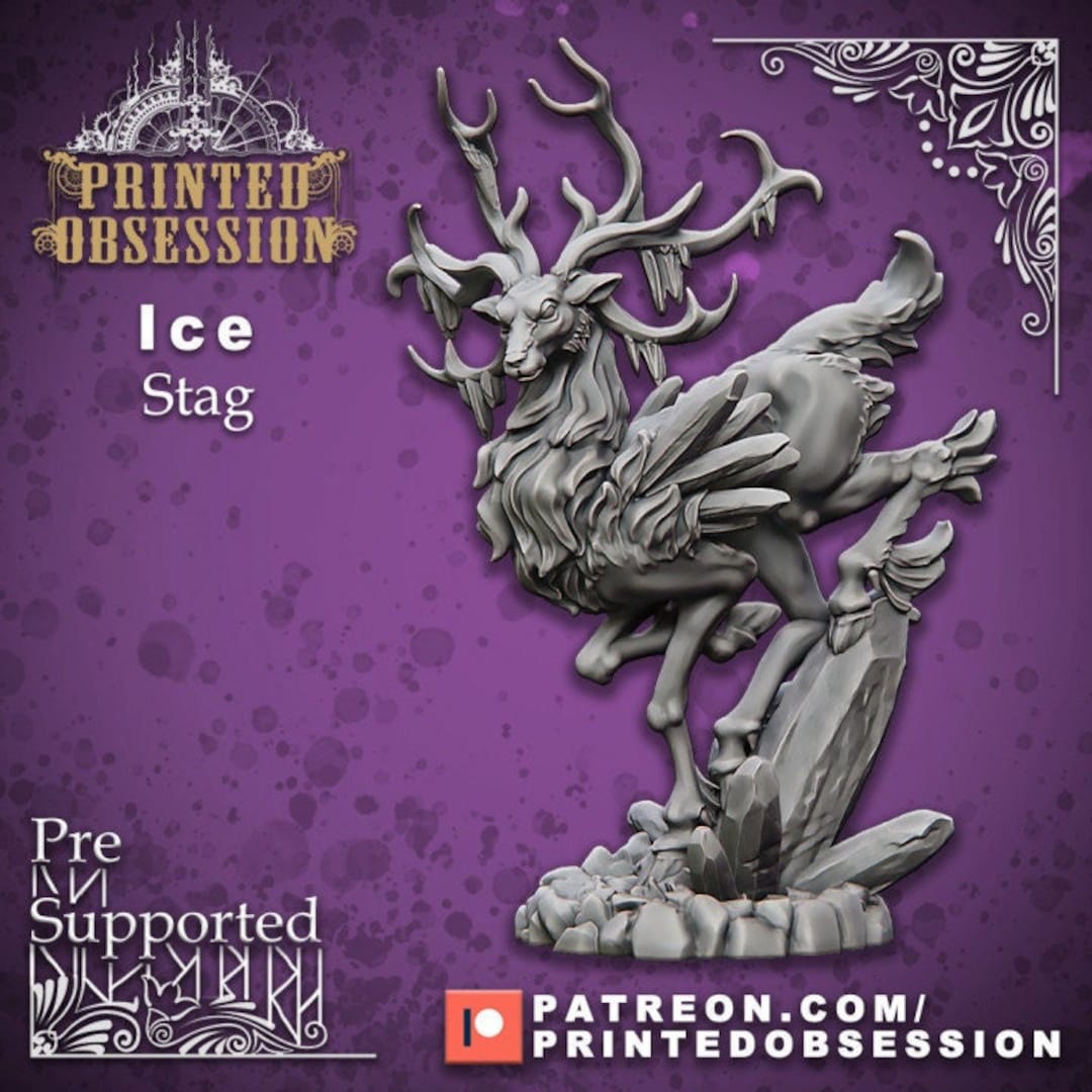 Ice Stag | Premium 3D Printed Fantasy Tabletop Miniatures 28mm 32mm up ...