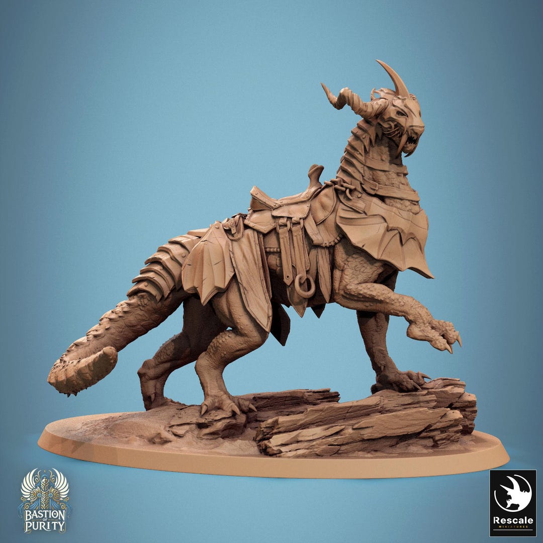Armored Sabertooth Tiger V10 Premium Dnd Miniature Mini Sanded & Primed ...