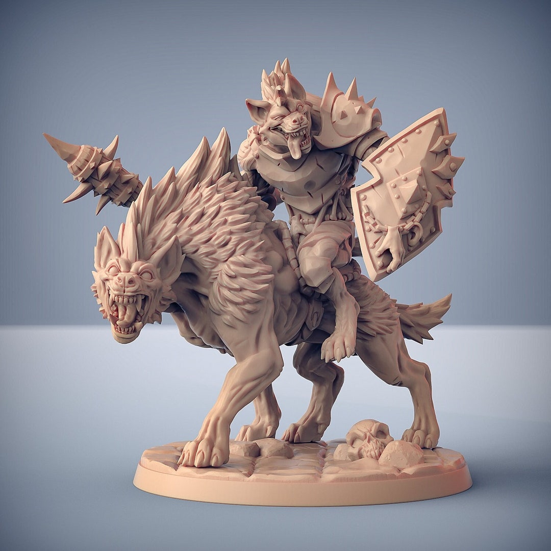 Gnoll Rider V1 Premium Dnd Miniature Mini Fighter Warrior | Resin 3D ...