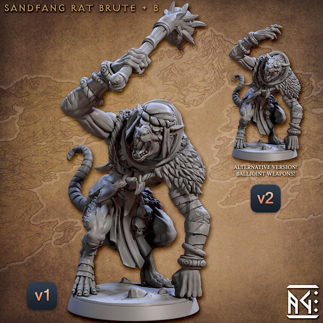 Ratfolk Ratkin Brute B Premium Dnd Miniature Mini Figure - Etsy