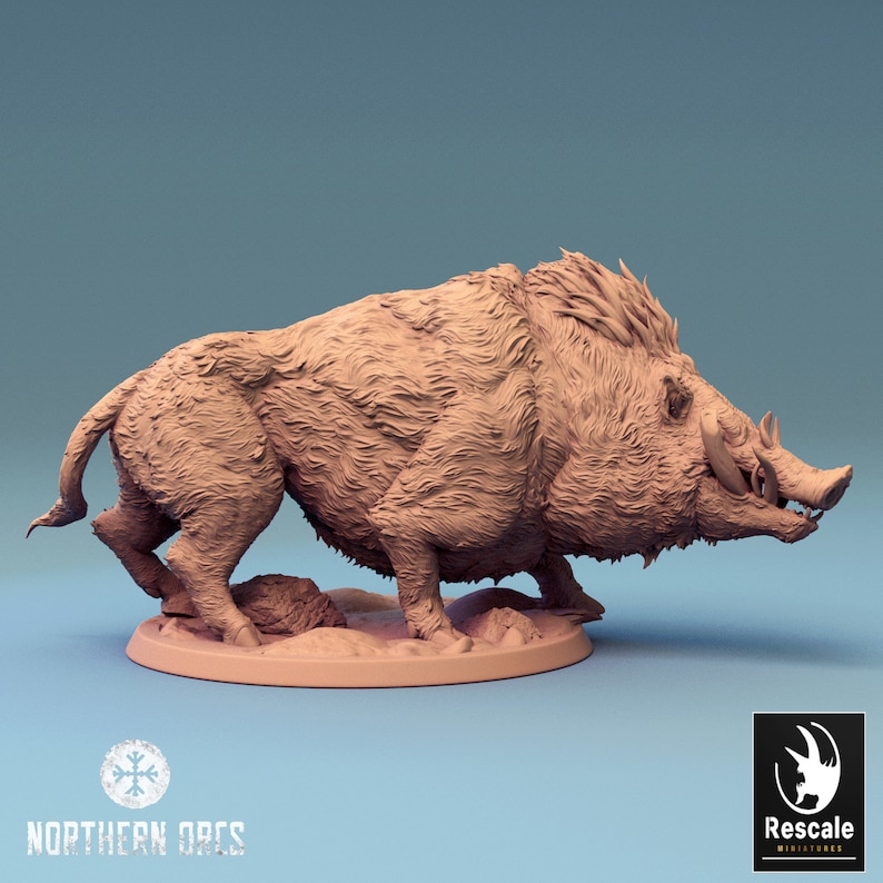 Boar Miniature V2 Dnd Miniatures Compatible With 28mm 32mm Fantasy ...