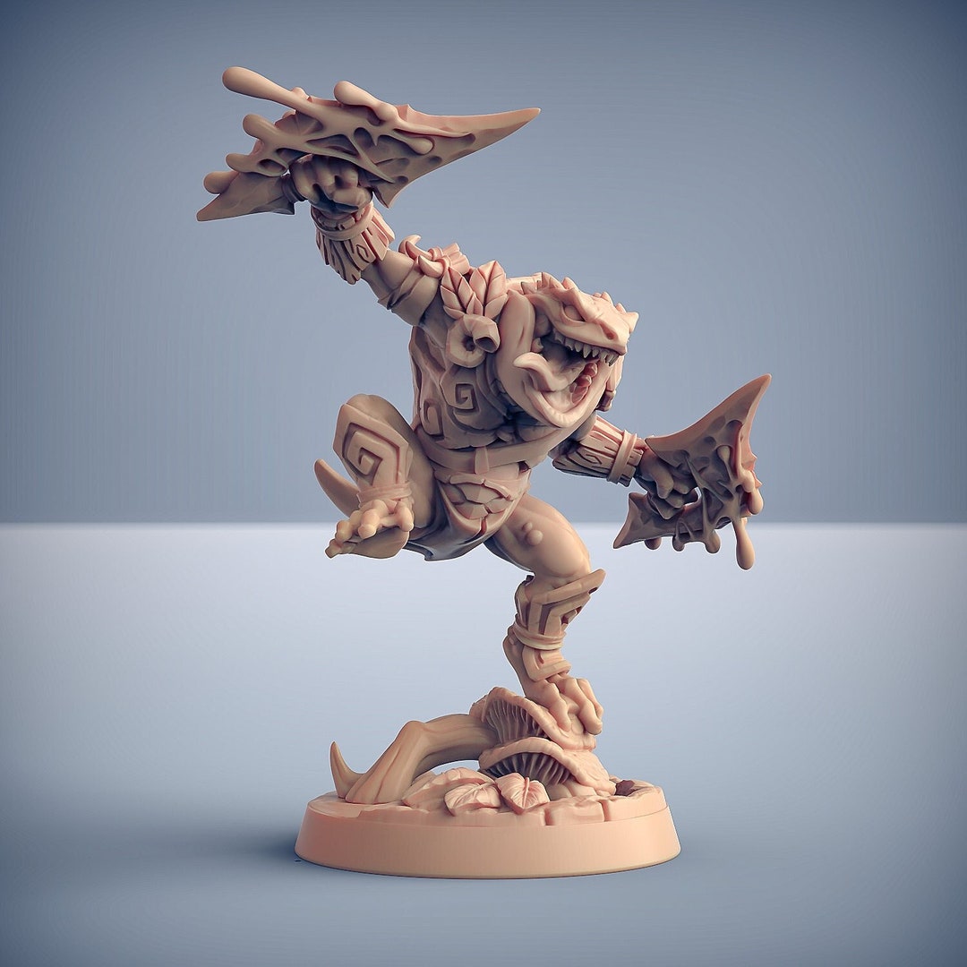 Bullywug Grung Warrior E Dnd Miniatures Compatible With 28mm 32mm ...