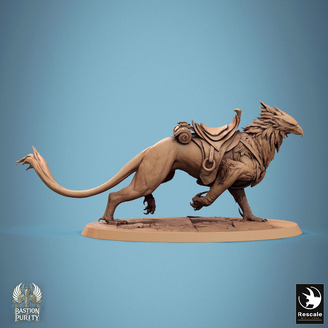 Griffin Griffon Gryphon V9 Saddle Premium Dnd Miniature Mini Warrior ...