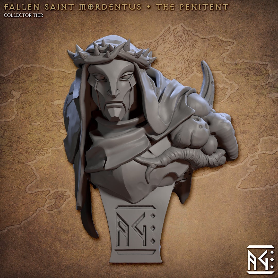 Warforged Bust Statue Sculpture Dnd Miniatures Compatible With 28mm ...