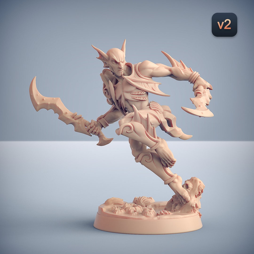 6x Triton Warriors V2 Dnd Miniatures Compatible With 28mm 32mm Fantasy ...
