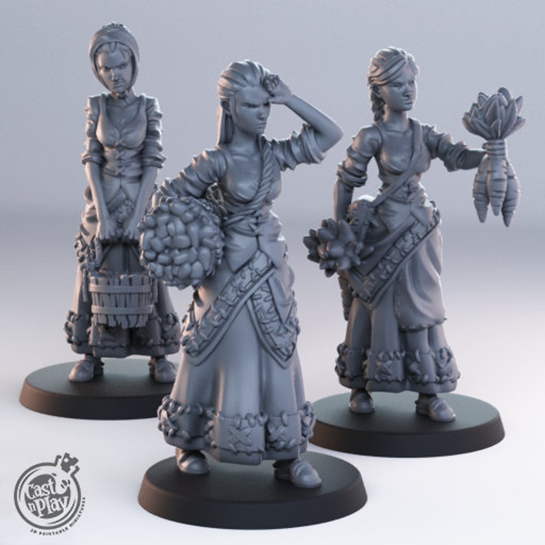 Female Peasant Farmer | Premium 3D Printed Tabletop Miniatures 28mm ...