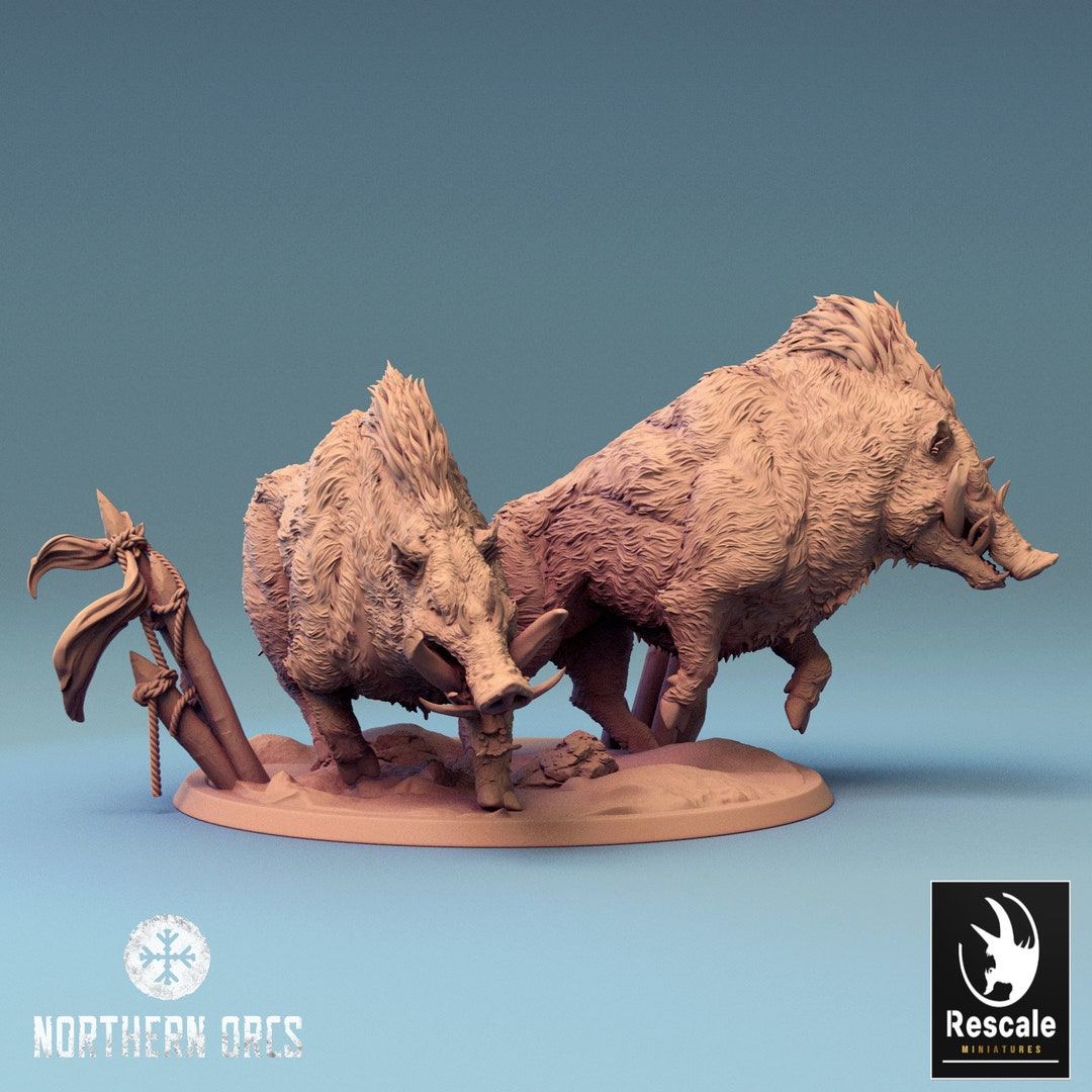 Diorama Boar Miniature V7 Premium Dnd Miniature Mini | Resin 3D Printed ...