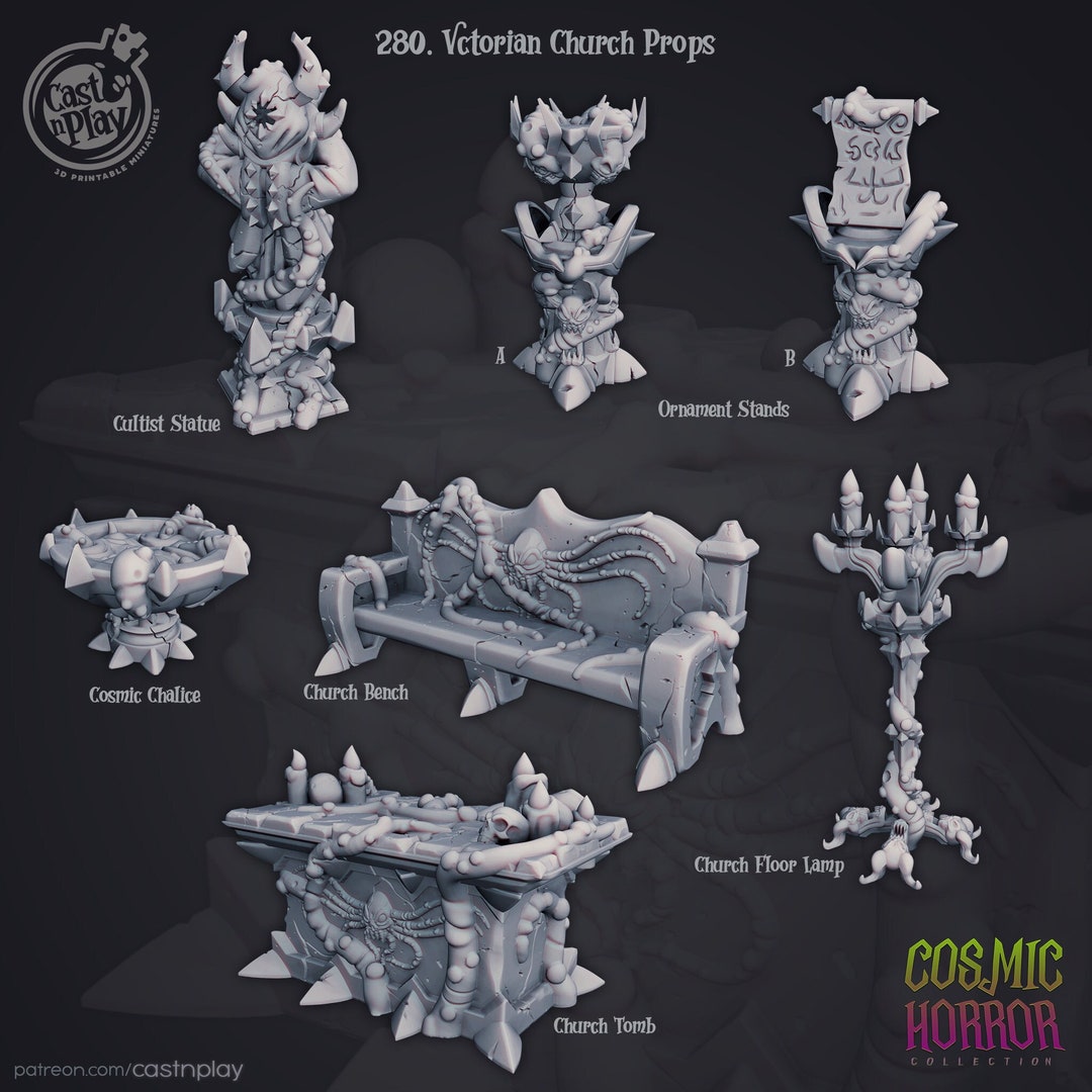 Cosmic Horror Victorian Church Props | Premium Dnd Miniature Mini ...