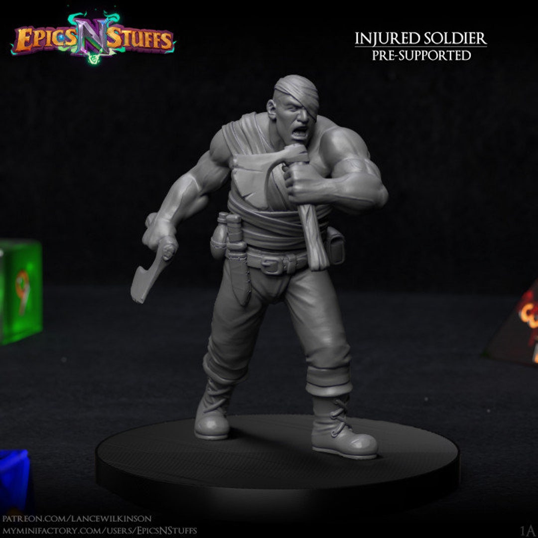 Injured Human V1 | Premium 3D Printed Tabletop Miniatures 28mm 32mm to ...