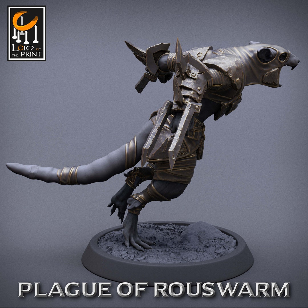 Ratfolk Paladin V14 Premium Dnd Miniature Mini Rat Folk Mousefolk Mouse ...