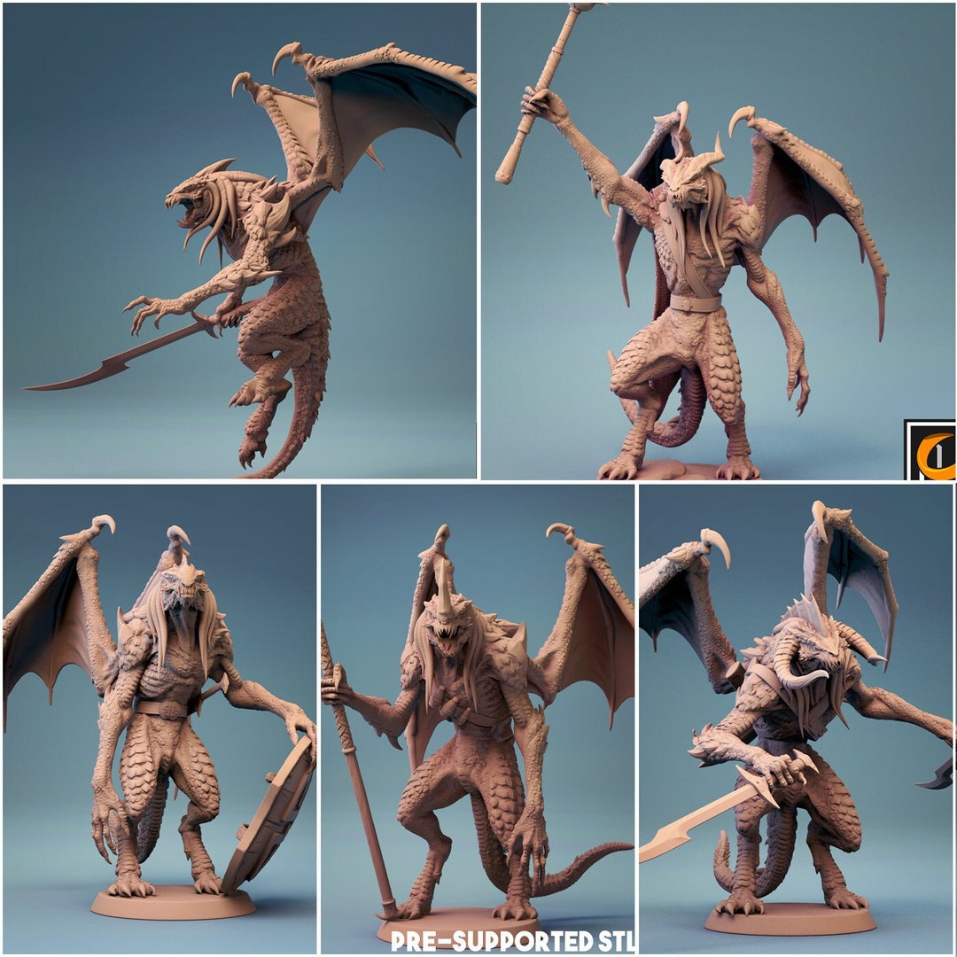 5x Abishai Premium Dnd Miniature Mini Figure Figurine Set Lot Pack ...