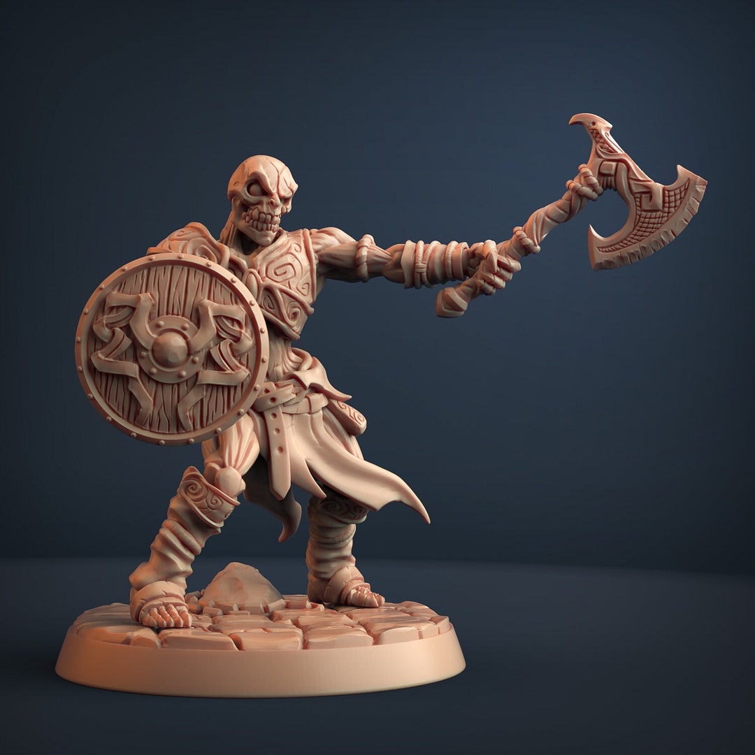Necromancer Skeleton V3 Premium Dnd Miniature | Fighter Warrior | Resin ...