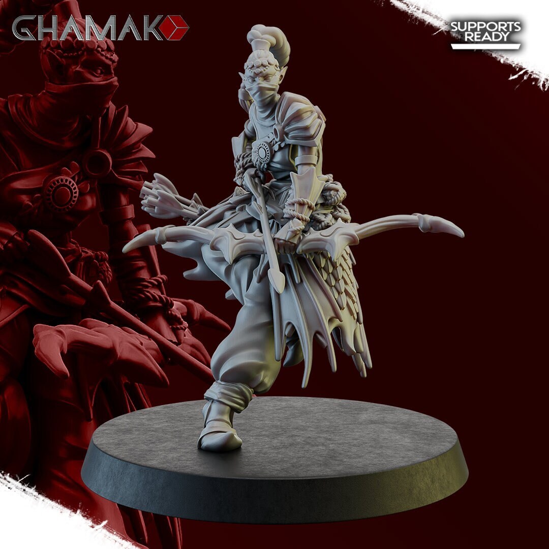 Female Triton Paladin Archer Ranger V1 Premium Dnd Miniature Mini ...
