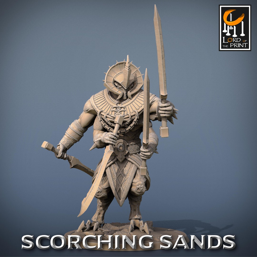 Egyptian Male Guard V5 Dnd Miniatures Compatible With 28mm 32mm Fantasy ...
