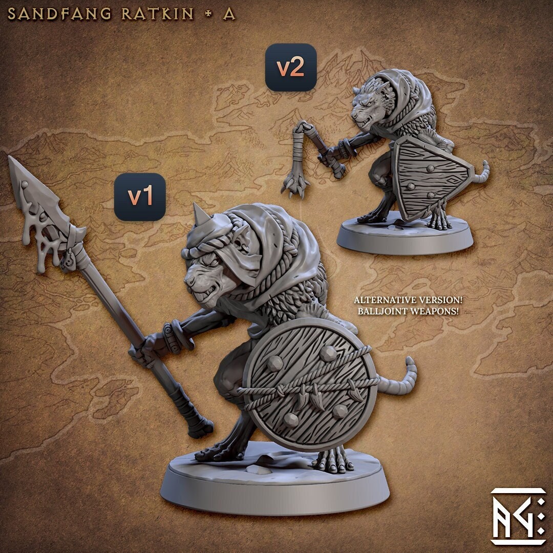 Ratfolk Warrior A Premium Dnd Miniature Mini Figure Figurine Rat Folk ...