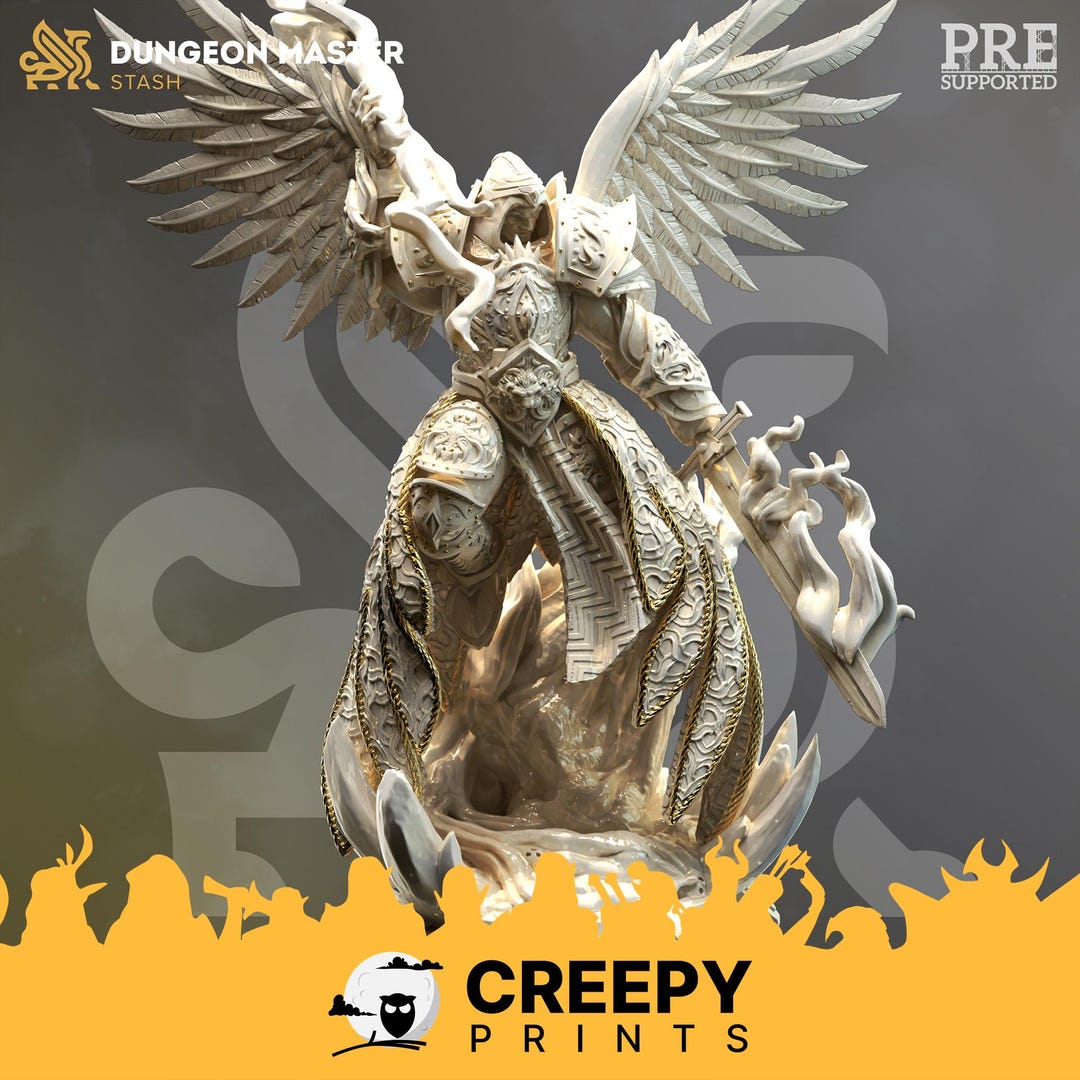 Aasimar Angel Paladin Dnd Miniatures Compatible With 28mm 32mm Tabletop ...