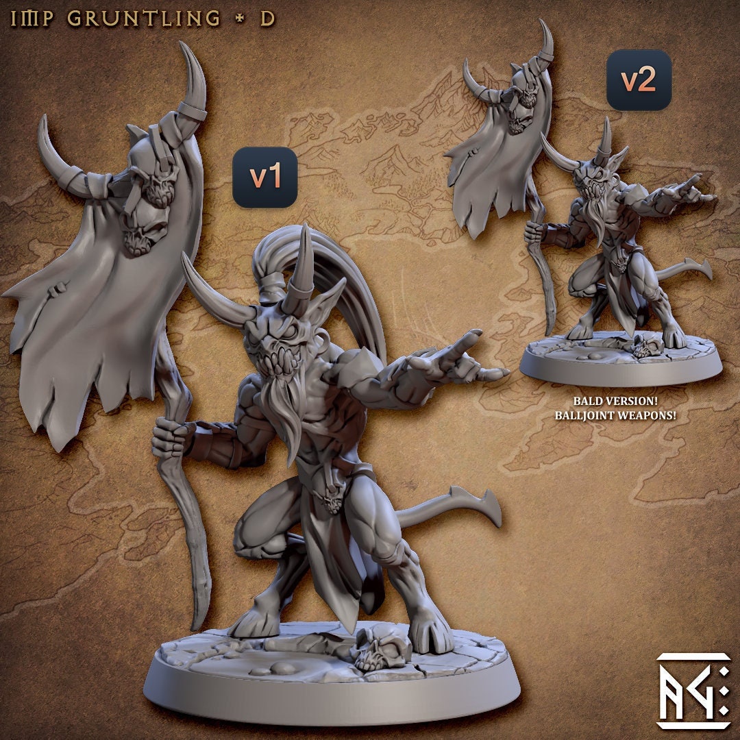 Nain tieffelin démon diablotin D Premium dnd Miniature figurine ...