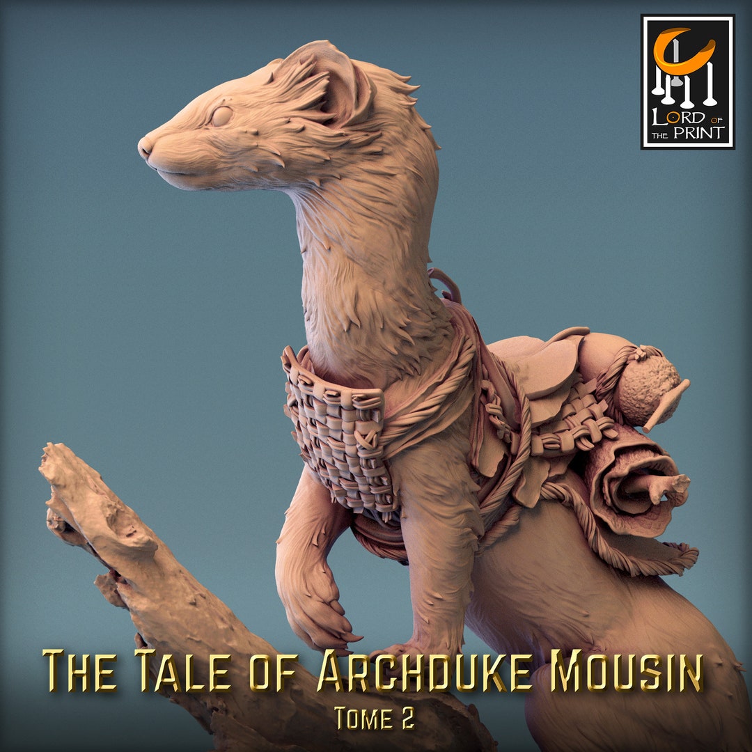 Giant Weasel Mount Dnd Miniatures Compatible With 28mm 32mm Fantasy ...