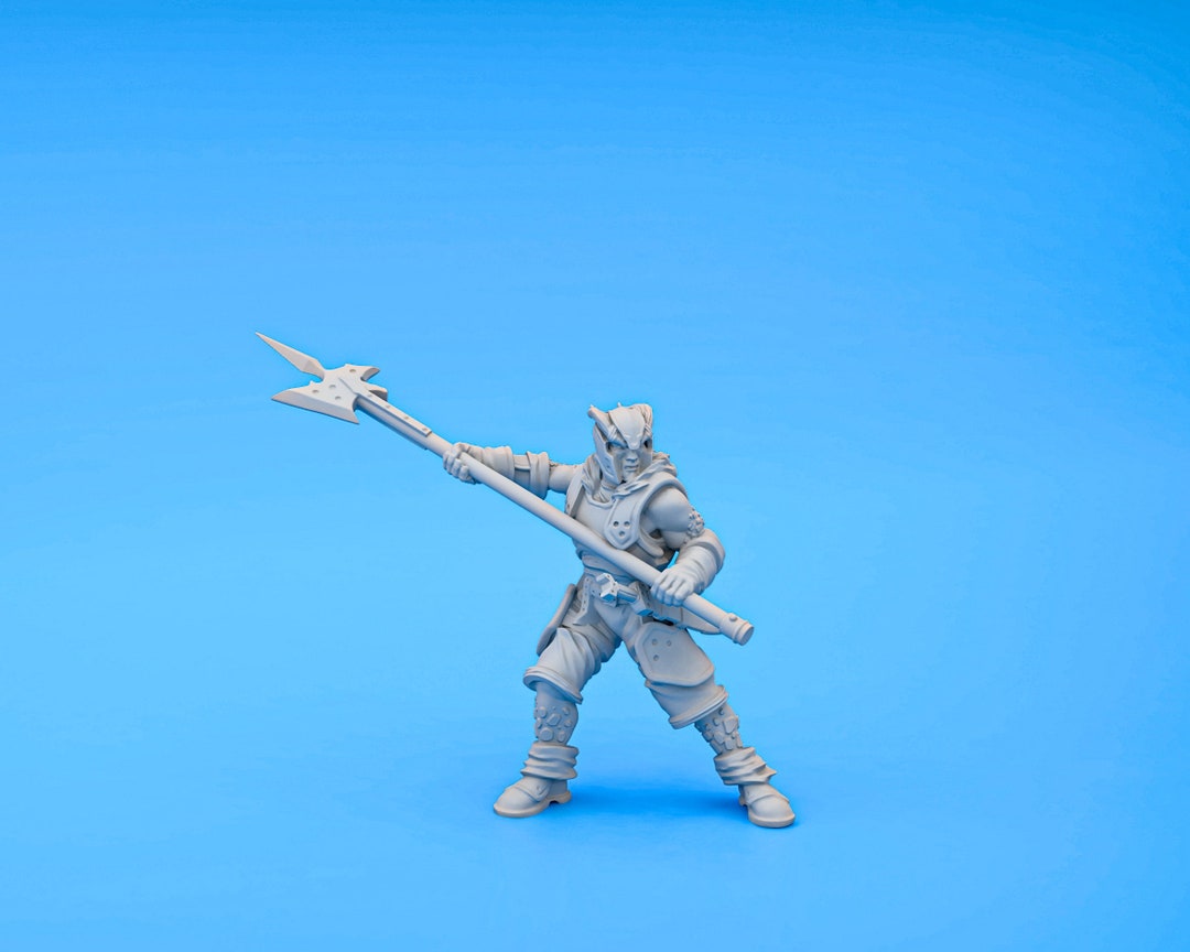 Pikeman Halberdier V8 Premium Dnd Miniature Mini Warrior | Resin 3D ...