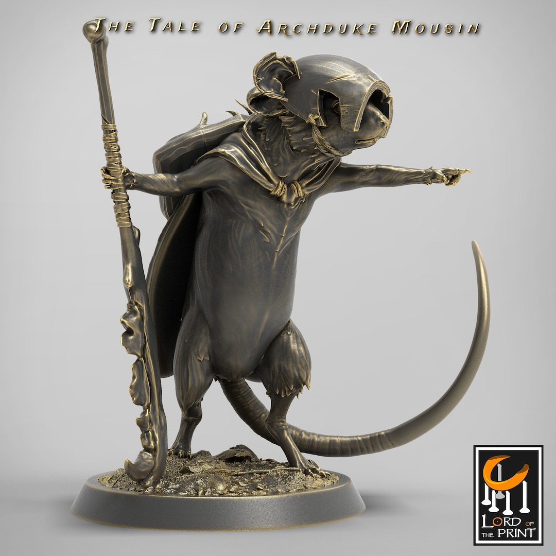 Mousefolk Paladin Ranger V11 Premium Dnd Miniature Mini Ratfolk Mouse ...