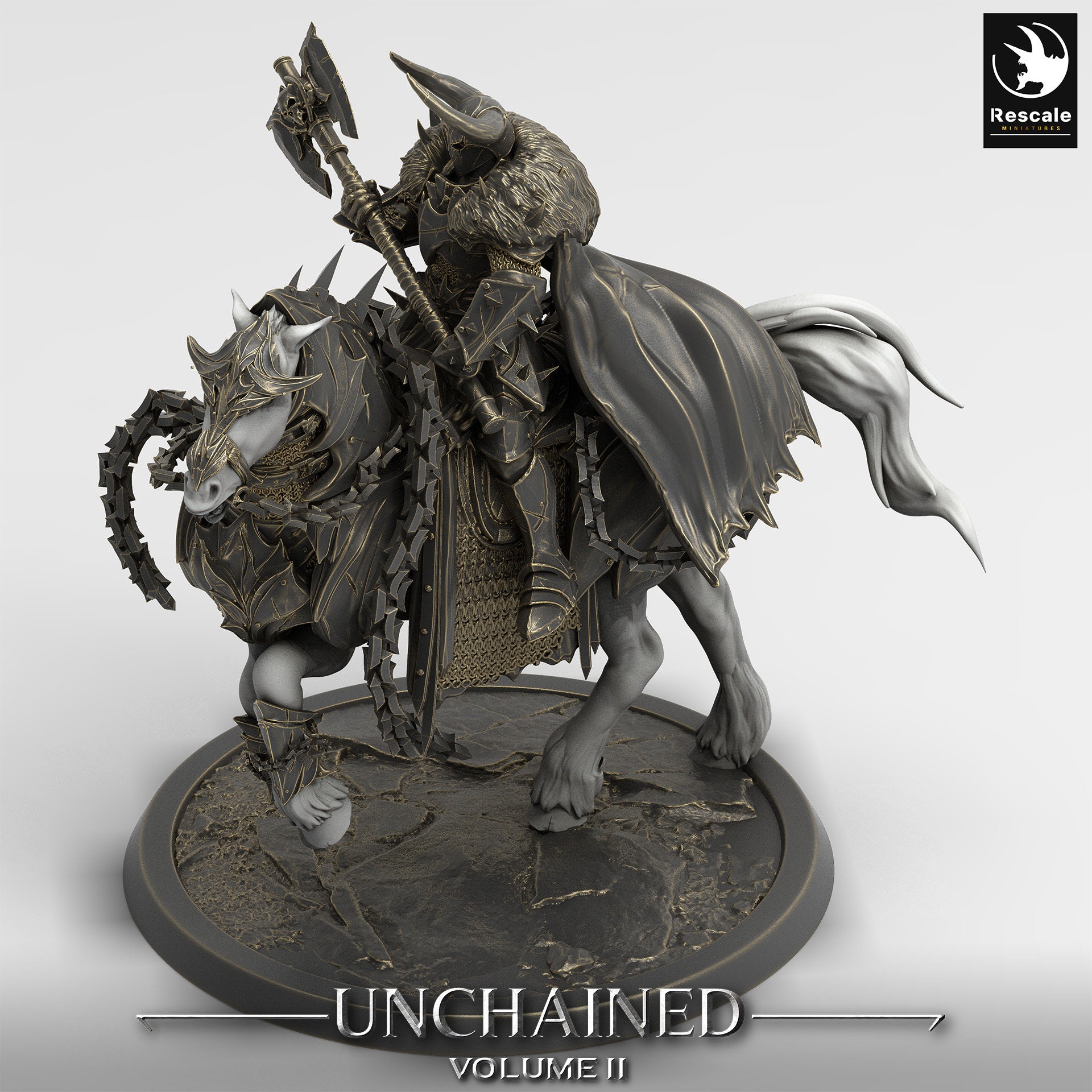 Mounted Knight Paladin Riding Horse Dnd Miniatures Compatible With 28mm ...