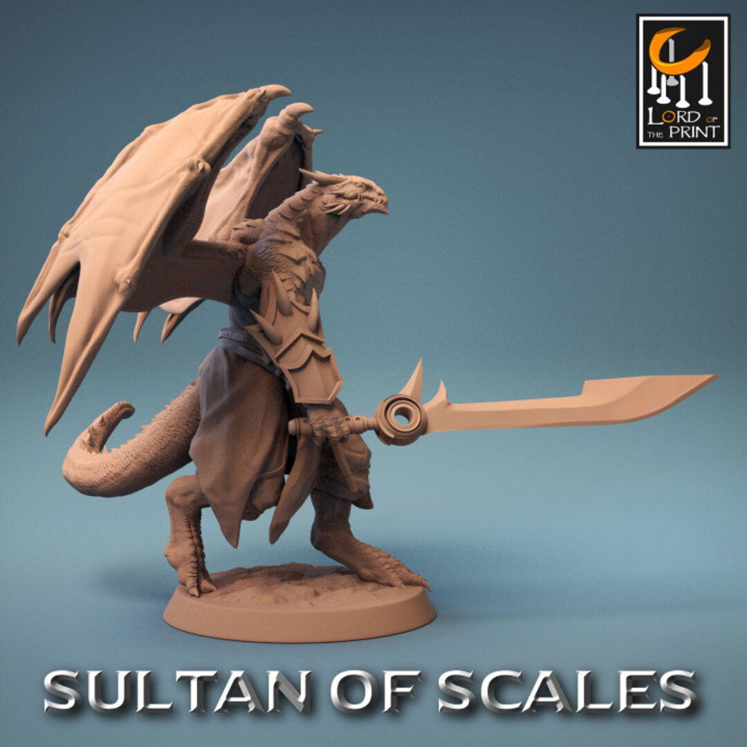 Dragonborn Soldier Fighter F Dnd Miniatures Compatible With 28mm 32mm ...