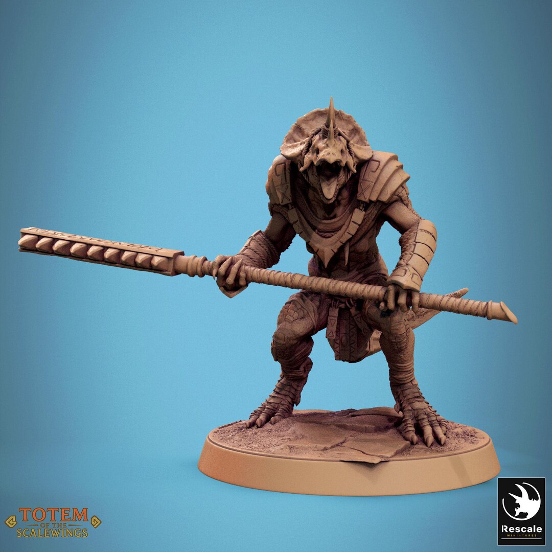 Lizardfolk Lizardman V15 Dnd Miniatures Compatible With 28mm 32mm ...