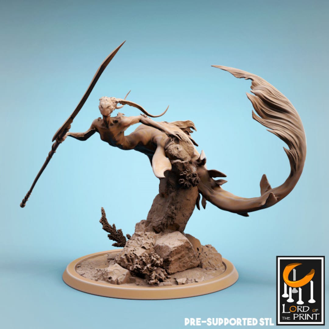 Siren Woman Mermaid V2 Premium Dnd Miniature Mini | Resin 3D Printed ...