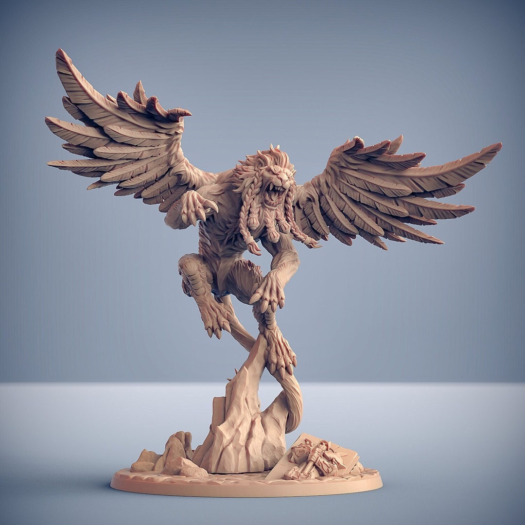 Flying Lion Premium Dnd Mini Miniature Companion Beast Monster | Resin ...