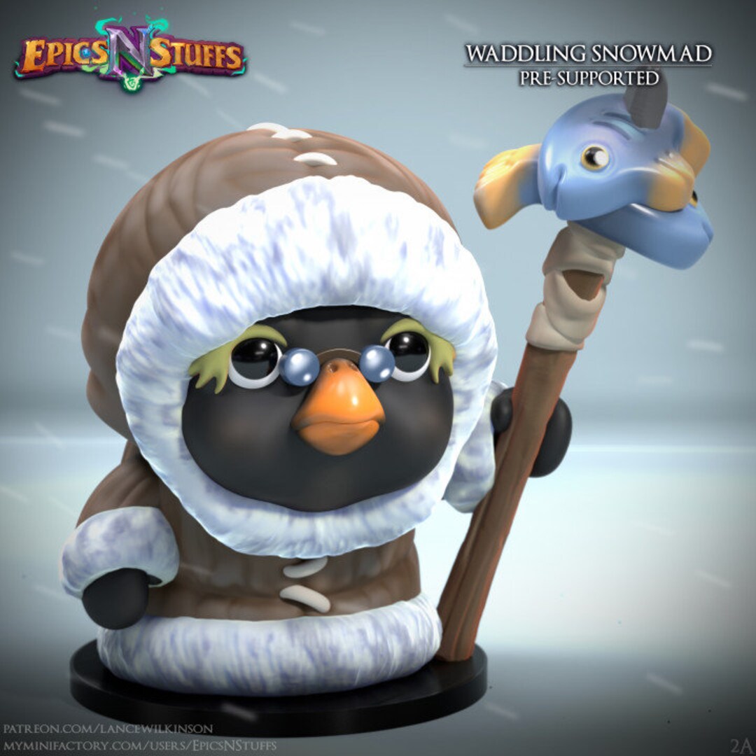 Waddling Snowman Premium Dnd Miniature Mini Sanded & Primed Resin 3D ...