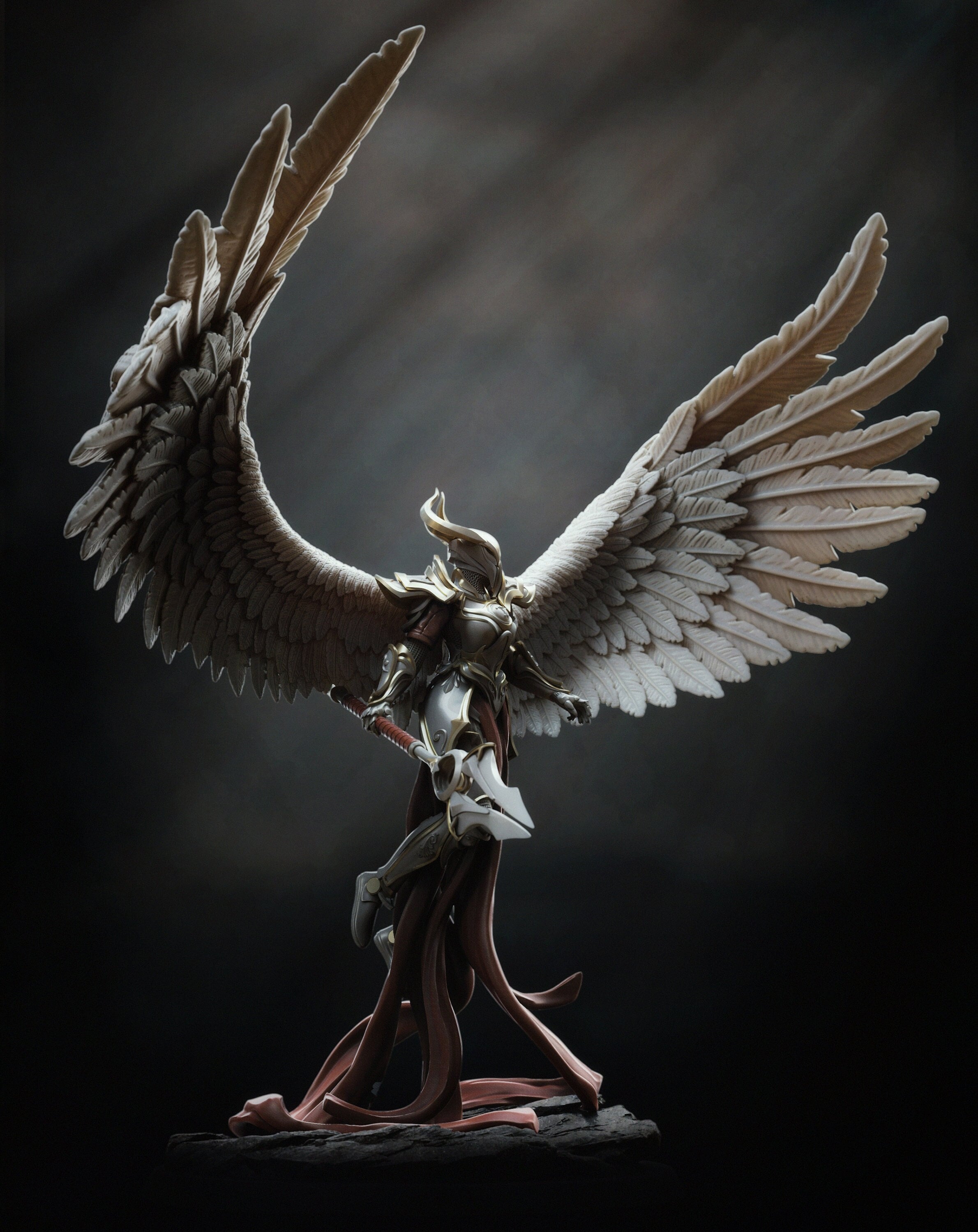 Aasimar Paladin Angel Dnd Miniatures Compatible With 28mm 32mm Tabletop ...
