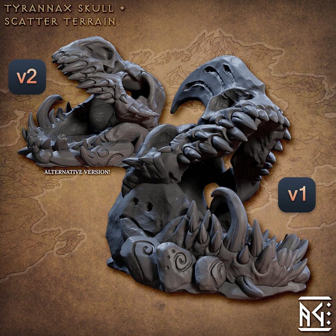 Tyrannosaurus Rex T-rex Skull Premium Dnd Tabletop Decor Decorum ...