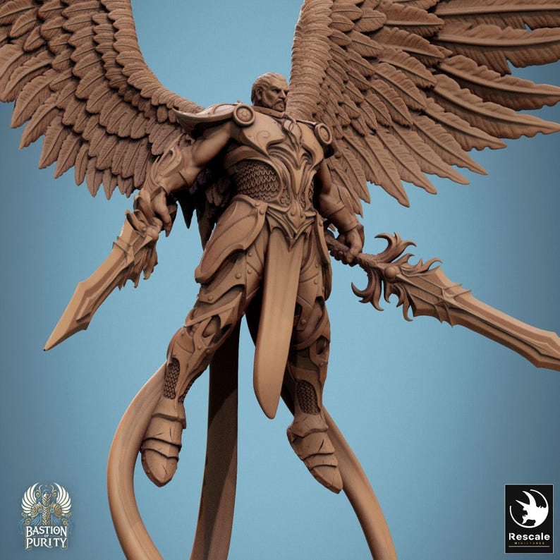 Aasimar Paladin Angel V2 Dnd Miniatures Compatible With 28mm 32mm ...