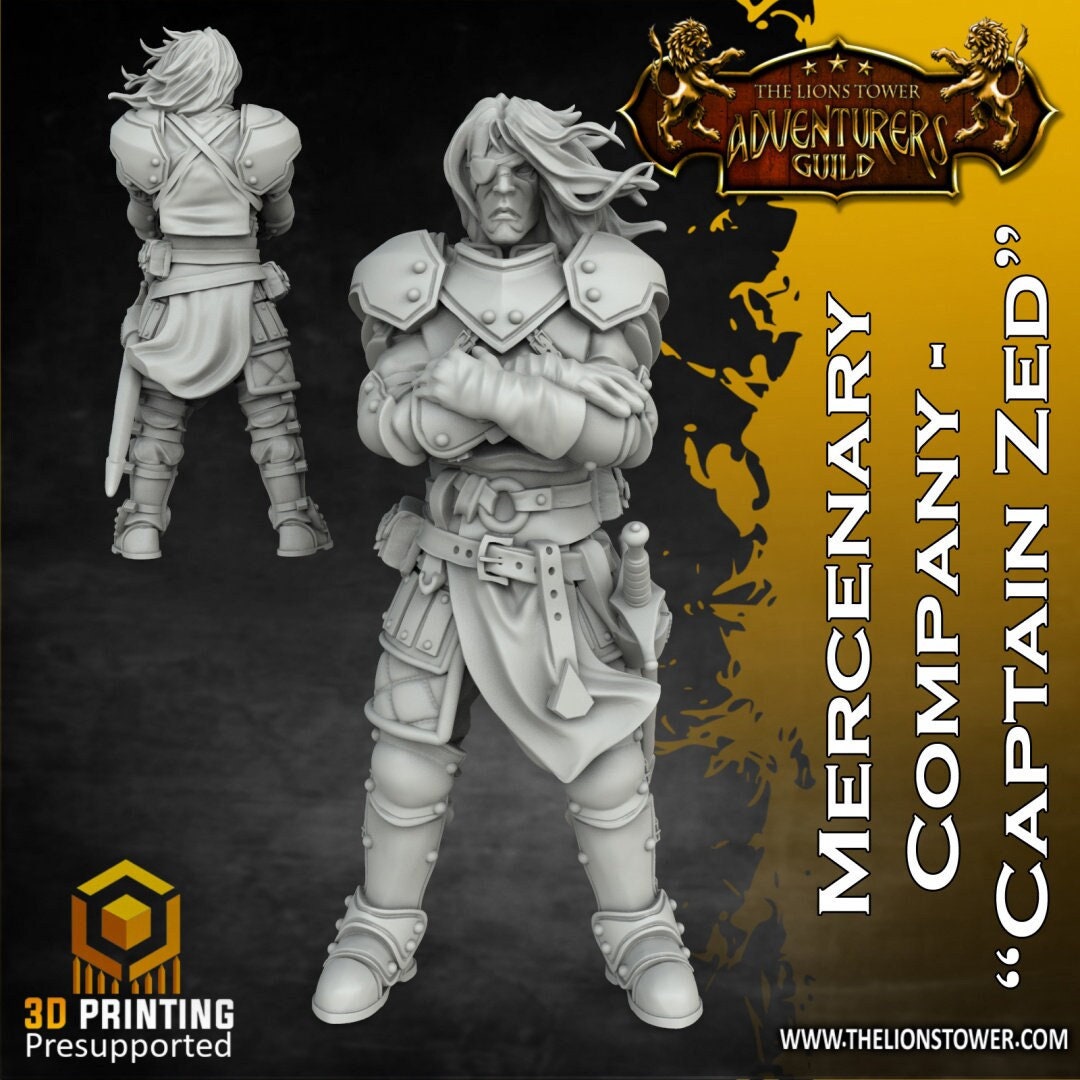 Mercenary Miniature V1 Premium Dnd Miniature Mini Warrior | Resin 3D ...