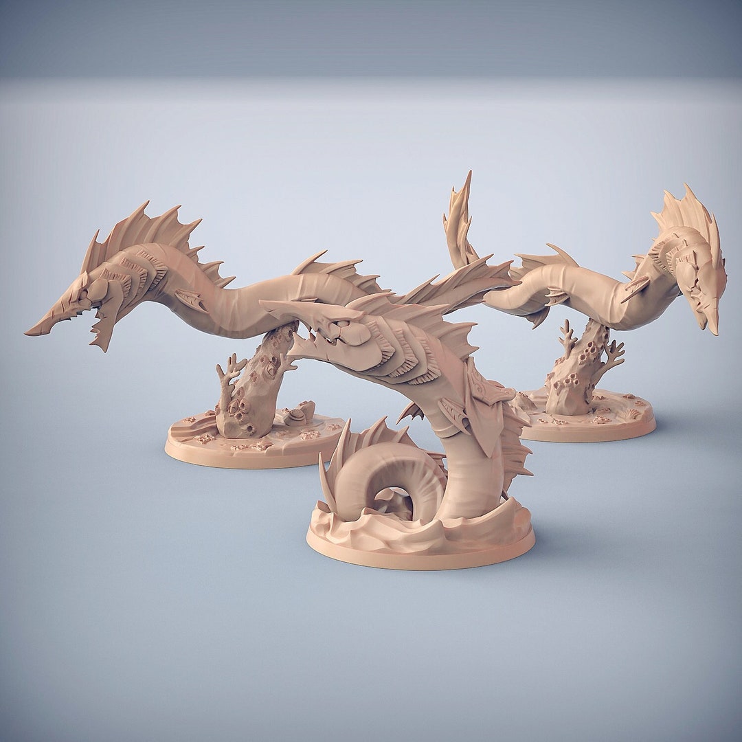 3x Triton Eels Pack Dnd Miniatures Compatible With 28mm 32mm Fantasy ...