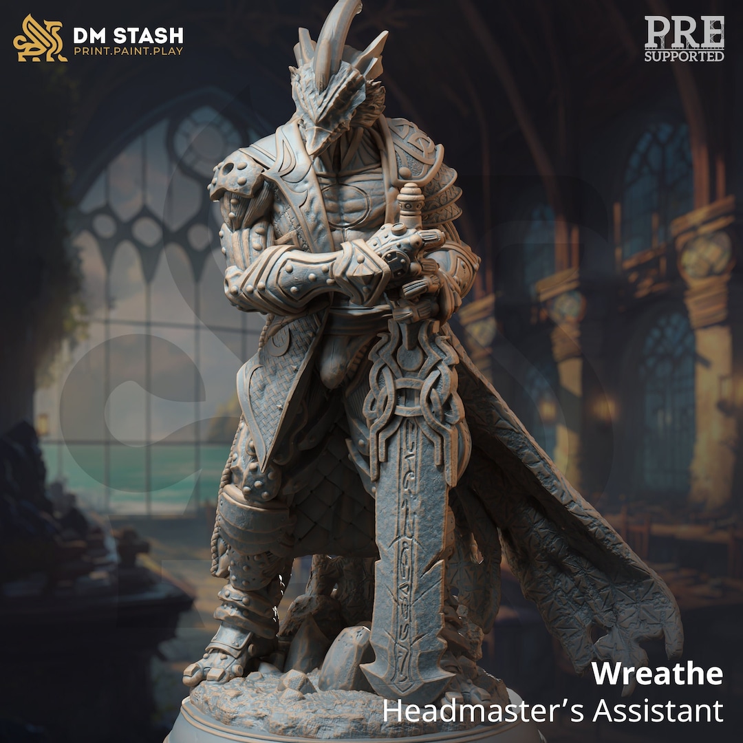 Dragonborn Paladin Knight Dnd Miniatures Compatible With 28mm 32mm ...