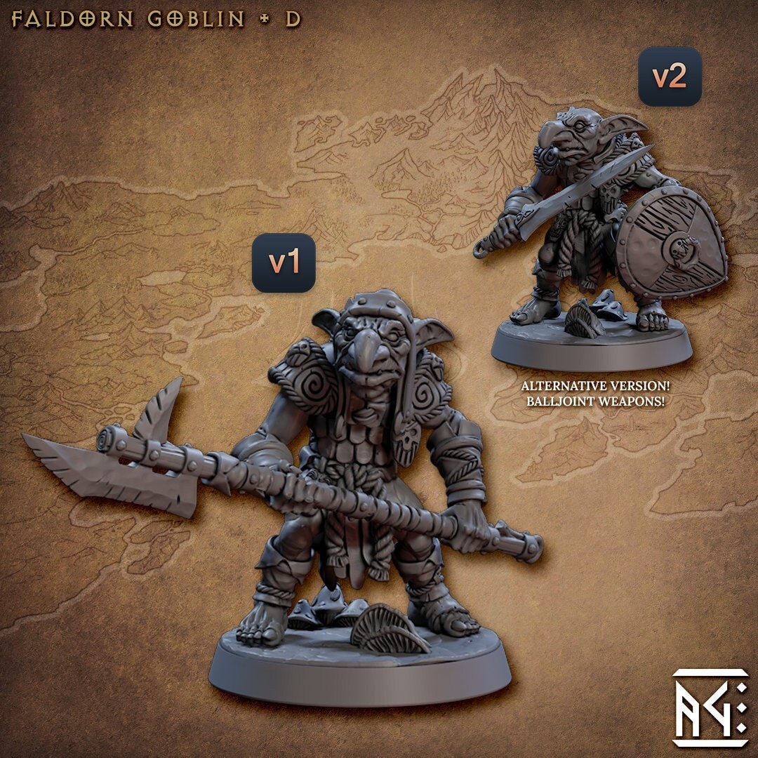 Goblin Warrior D Premium Dnd Miniature Mini Sanded & Primed Resin 3D ...