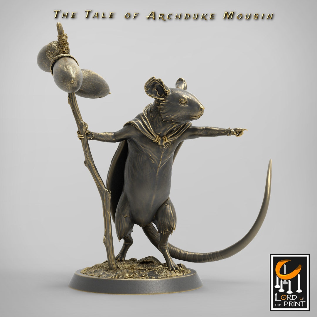 Mousefolk Paladin Ranger V12 Premium Dnd Miniature Mini Ratfolk Mouse ...