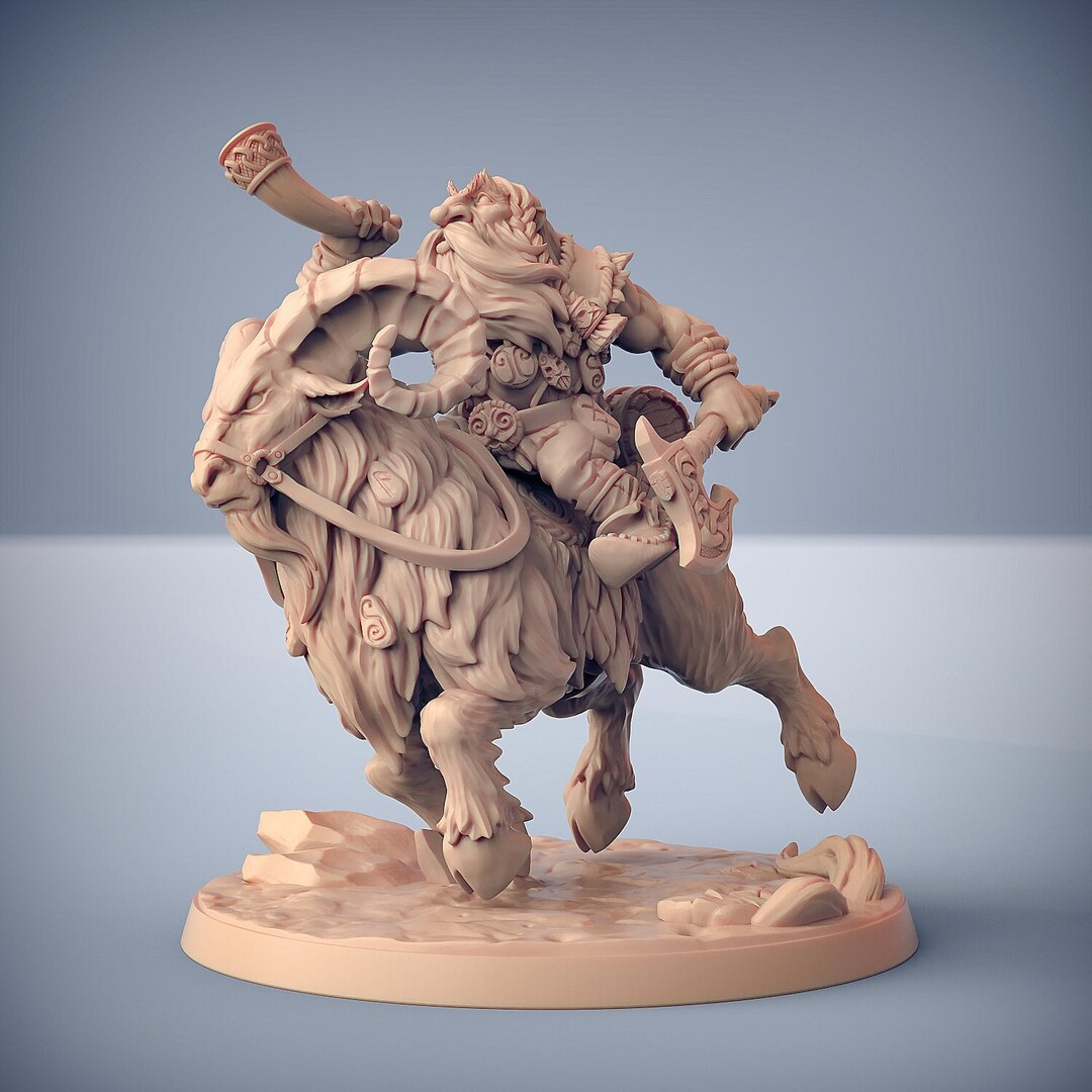 Dwarf Rider V1 Premium Dnd Miniature Mini 28mm 32mm up to 100mm Cleric ...