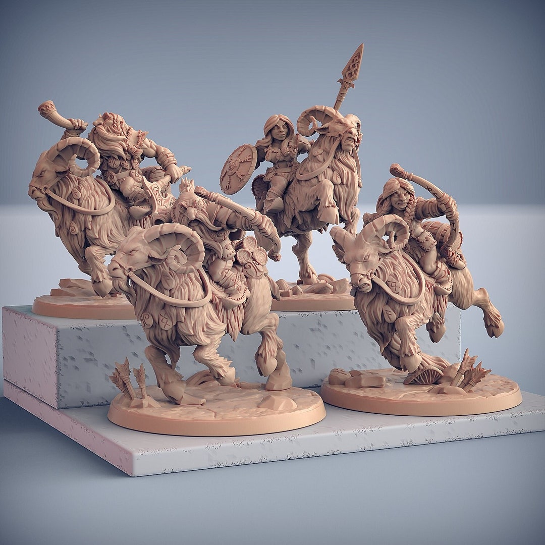 4x Dwarf Riders Pack V1 Premium Dnd Miniature Mini 28mm 32mm up to ...